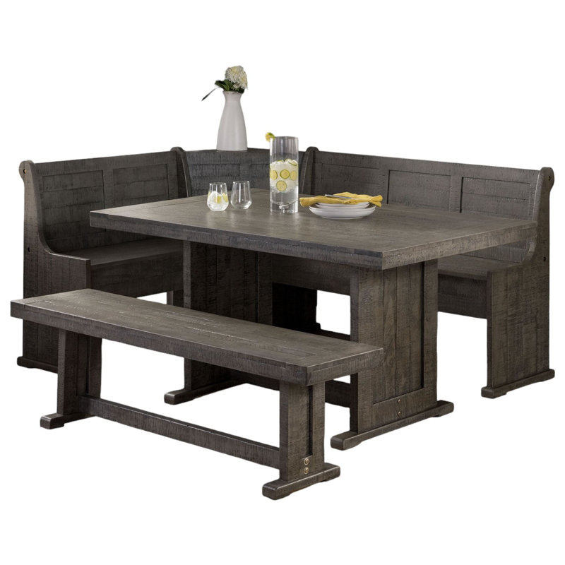 Vilo Home Inc. Industrial Charms 6 - Person Solid Wood Breakfast Nook Dining Set & Reviews | Wayfair